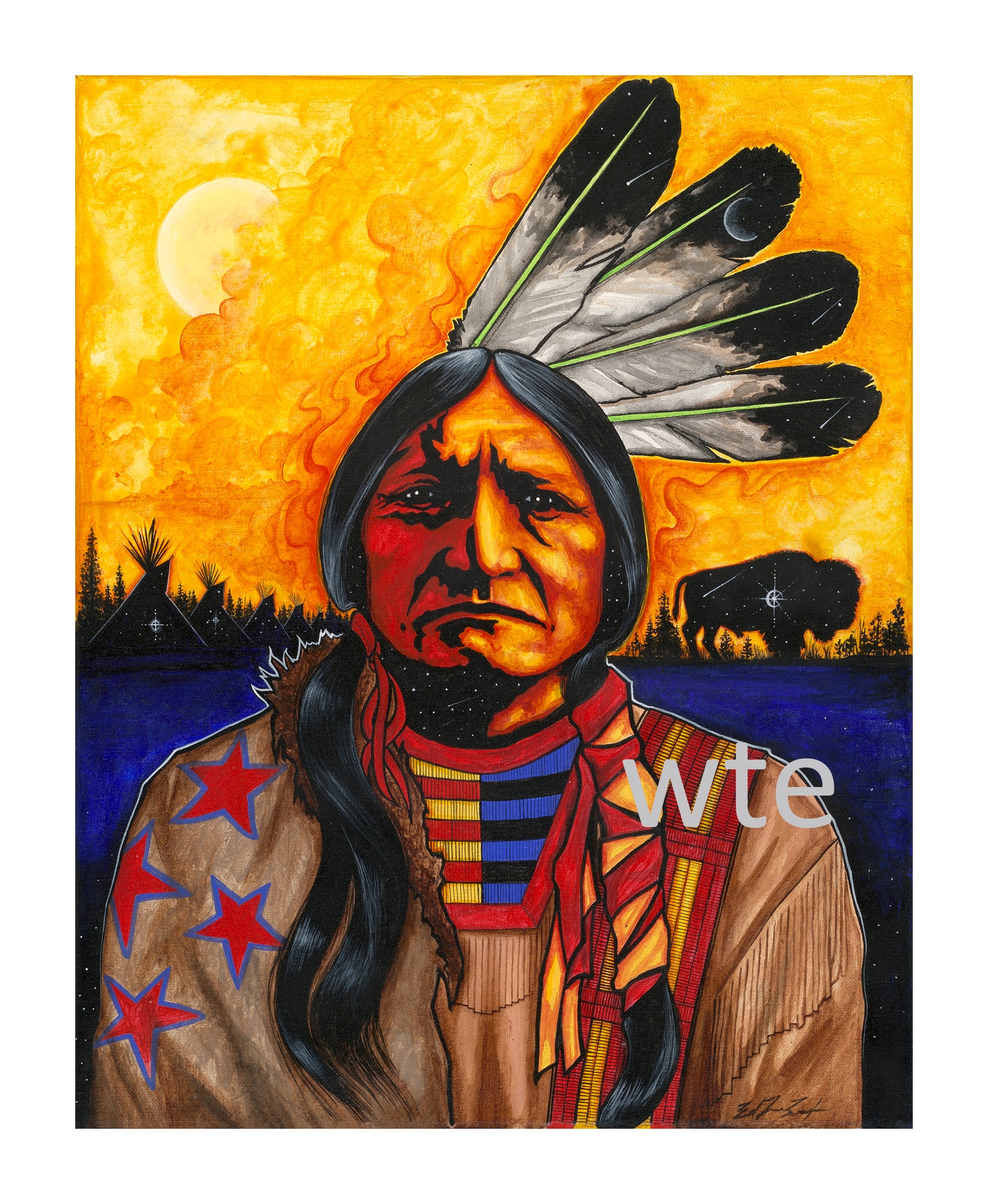 Chief Sitting Bull Painting By Paula McHugh Saatchi Art, 52% OFF
